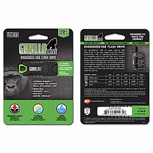GorillaDrive 3.0 Ruggedized 128GB USB Flash Drive (Single)