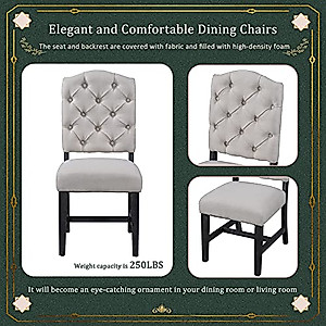 LCH 5-Piece Functional Furniture Retro Style, Extendable Round Set with Table and 4 Upholstered Chairs for Dining Living Room (Espresso)