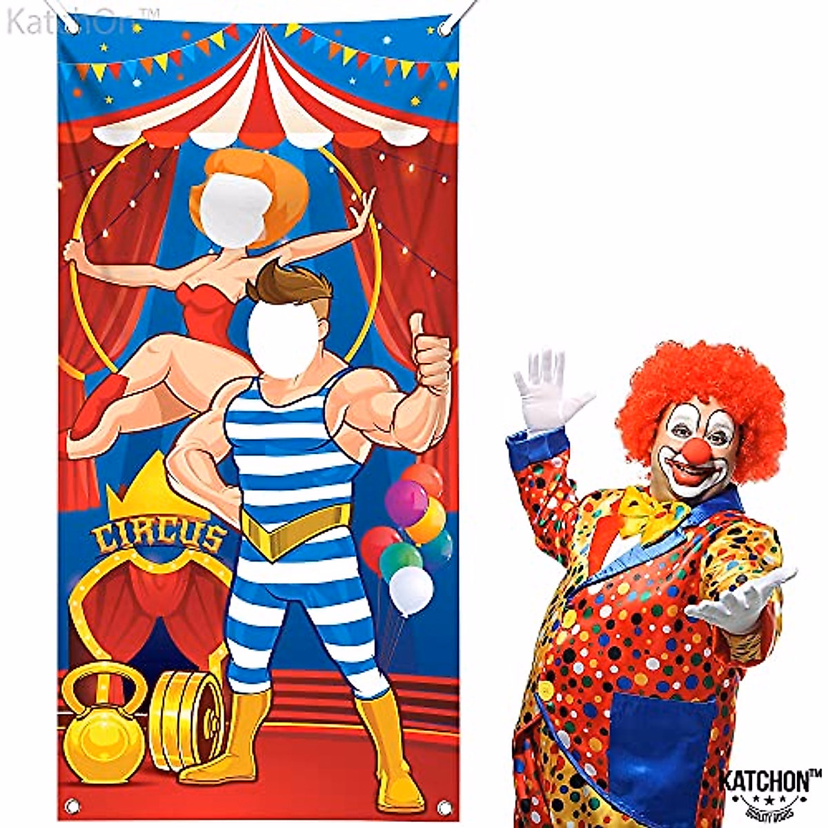 KatchOn, Carnival Photo Booth Backdrop - Large,72x36 Inch | Carnival Decorations for Event | Carnival Photo Door Banner for Carnival Theme Party Decorations | Carnival Backdrop, Mardi Gras Decorations