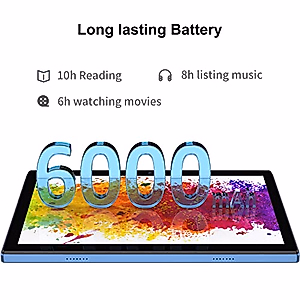 Tablets 10 Inch Android Tablet, 5G WiFi Tablet Octa-Core Processor, 4GB RAM 64GB ROM, Expandable to 128GB Storage, 13.0 MP Rear Camera, IPS HD Touchscreen Display, 6000mAh Battery, Bluetooth (Blue)