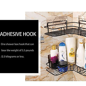 8 Pack Shower Caddy Adhesive Hooks Sticker Strong Adhesive Wall Hooks Waterproof Adhesive Hooks for Bathroom Storage Shelves and Kitchen Racks (Double Hook)