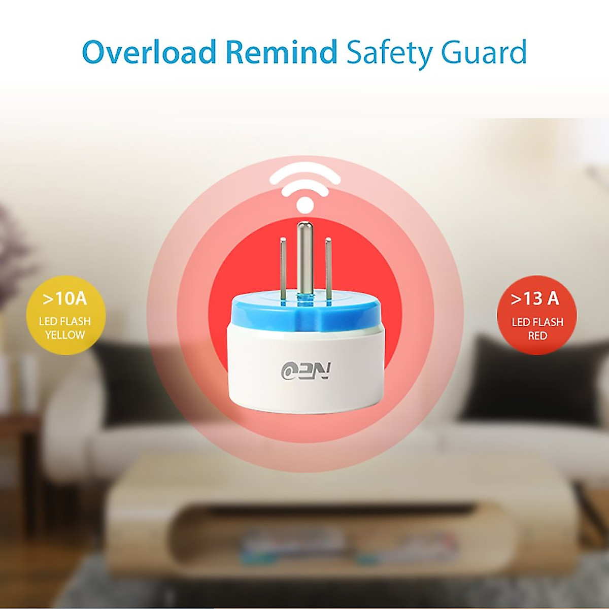 NEO Z-Wave Plus Smart Mini Plug Zwave Socket Zwave Outlet Home Automation, Work with Wink, SmartThings & more, Summer Green … (Blue 1PK)