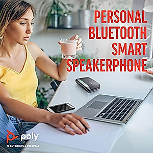 Poly Sync 20 USB-A Smart Speakerphone (Plantronics) - Personal Portable Speakerphone - Noise & Echo Reduction - Connect to Cell Phone via Bluetooth and PC/Mac via USB-A Cable - Works w/Teams, Zoom