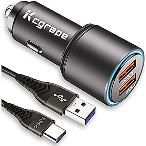 USB Car Charger,36W Dual Quick Charge 3.0 Car Adapter for Moto G Power/G Stylus 2022 2020 2021,G Fast/G Play/G100/G Pure,Edge Plus,Motorola One 5G Ace/Fusion+,G7 G8 Play Power,Z4 Z3,6ft Type C Cable