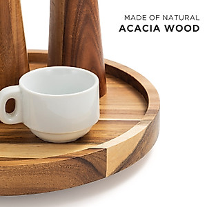 Oyydecor Acacia Wood Lazy Susan Organizer, 10 Inch Lazy Susan Turntable for Cabinet, Countertop, Pantry Organization and Storage, Kitchen Spice Rack (2 Pack)