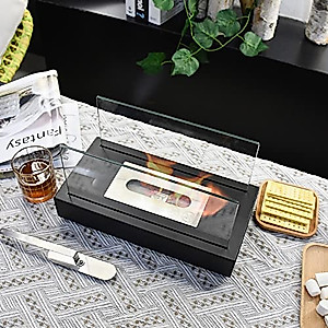 Skypatio Tabletop Fire Pit for Smores Maker, Portable Bio Ethanol Tabletop Fireplace for Indoor/Outdoor Patio