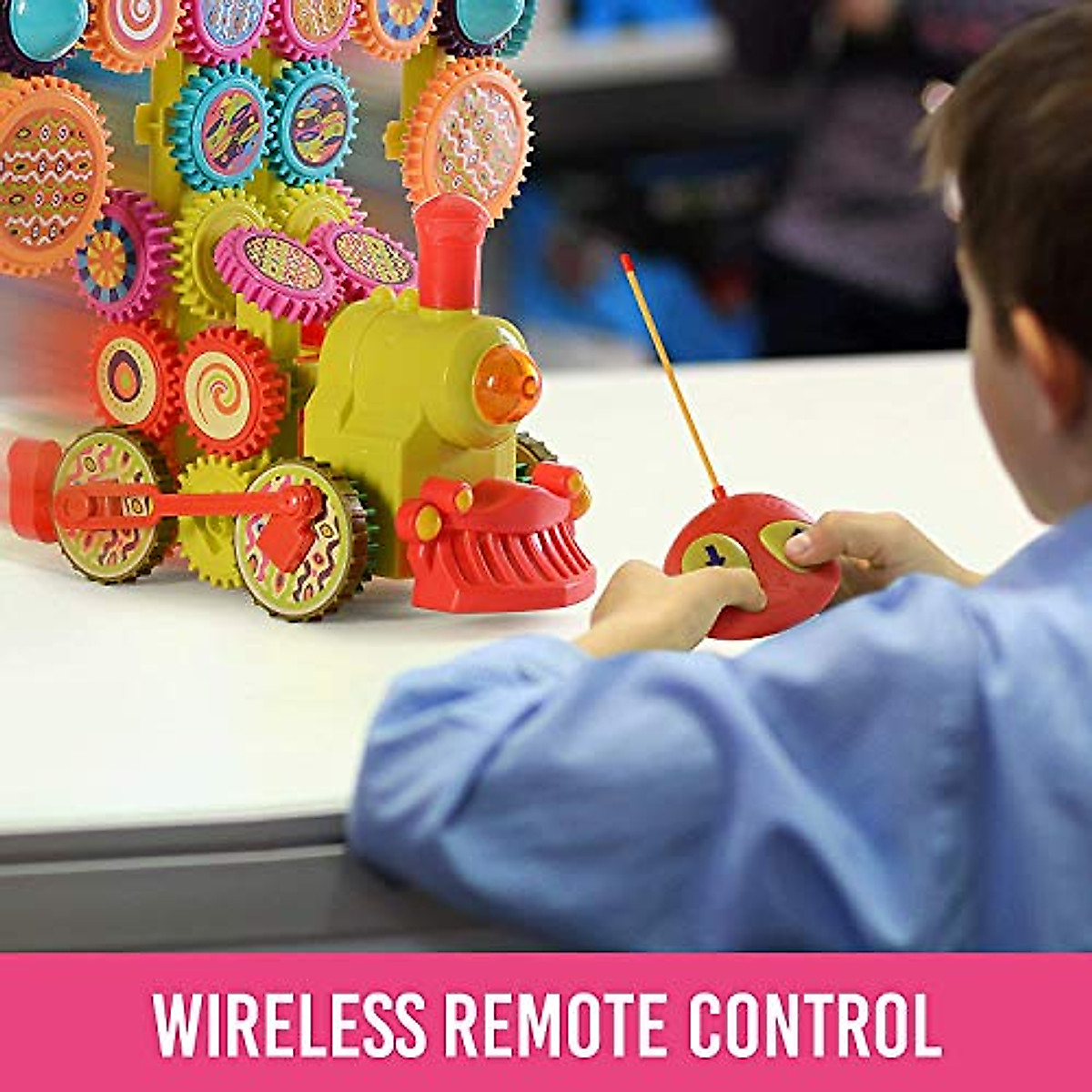 Top Race Remote Control Moving Gear Train Stem Building Toy with Lights and Sound Gift Toys for Boys 4,5,6,7,8 Year Olds | Kids Stem Building Blocks Toy (98 Pieces)