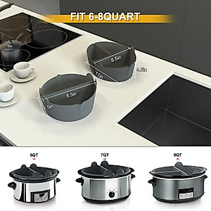 Gintan 4 Pack Slow Cooker Liners 6-8 QT, BPA Free, Reusable Slow Cooker Liner Dishwasher Safe, Eco-Friendly, Leakproof Alternative to Disposable Liners for Divider Insert