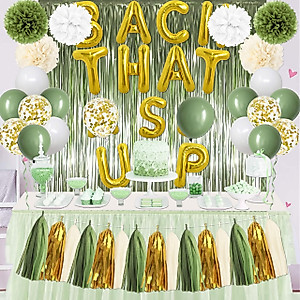 Sage Green Bachelorette Party Decorations Bride to Be Bridal Shower Decorations Bach That Balloons Banner Sage Green Paper Pom Poms Fringe Curtain for Engagement Wedding Bachelorette Party Decorations