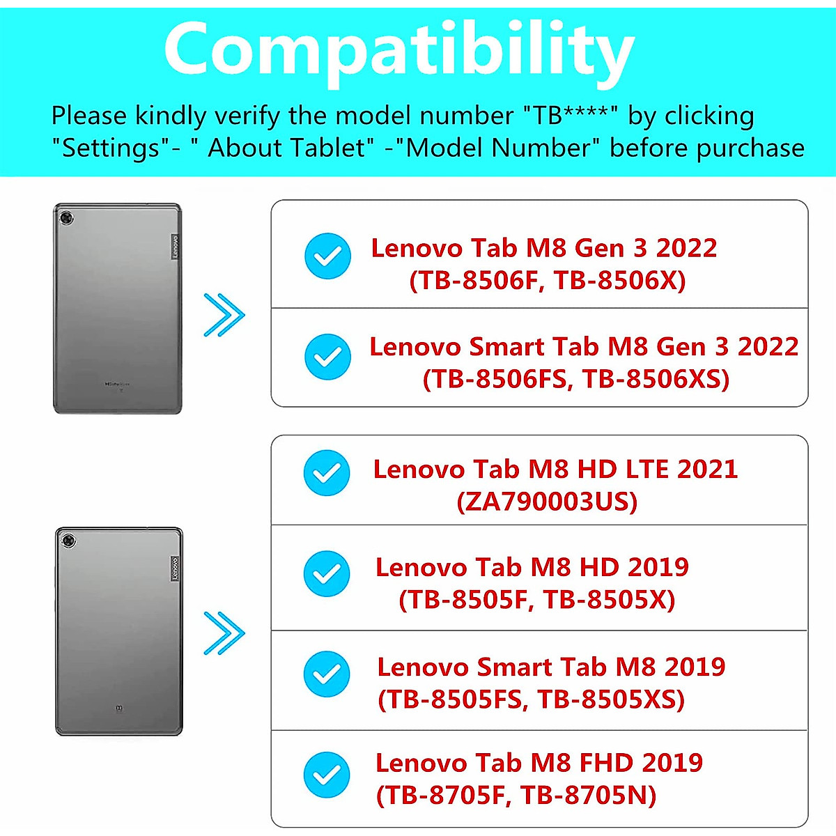 HminSen Case for Lenovo Tab M8 3rd Gen, Soft Silicone Stand Cover for 8.0 Inch Tablet, Black