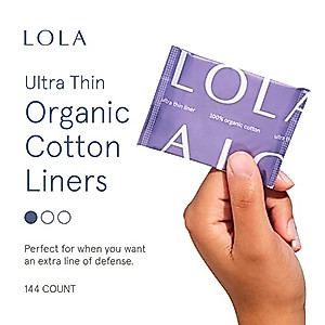 LOLA Ultra Thin Liners, 108 Count - Cotton Panty Liners for Women, Hypoallergenic Pads for Women, HSA FSA Approved Products Feminine Care
