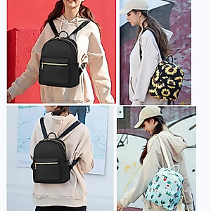 Women Girls Mini Backpack Teens Cute Small Backpack Purse Casual Travel School Bag (Black)