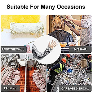 Barafat 50 Pieces Disposable Field Dressing Gloves, Veterinary Insemination Rectal Long Gloves, Extra Long Sleeve Full Arm Gloves, Cow Deer Palpation Gutting Gloves (Transparent)