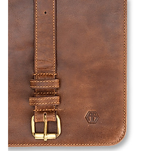 Angus Stoke knife roll bag, genuine buffalo leather - chef's knife bag with 7 slots + extra accessories bag Soeren (Mahogany)