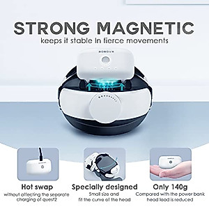 BOBOVR M2 Pro Battery Pack Head Strap Compatible with Quest 2,Magnetic Connection and Lightweight Design, 5200mah Replaceable Hot Swap Power Bank VR Accessories