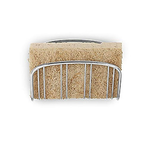 Spectrum Diversified Contempo Sink Sleek Soap & Sponge Kitchen Sink & Shower, Modern Kitchen & Bathroom Organizer, Sponge Holder with Suction Cups, 1 EA, Chrome