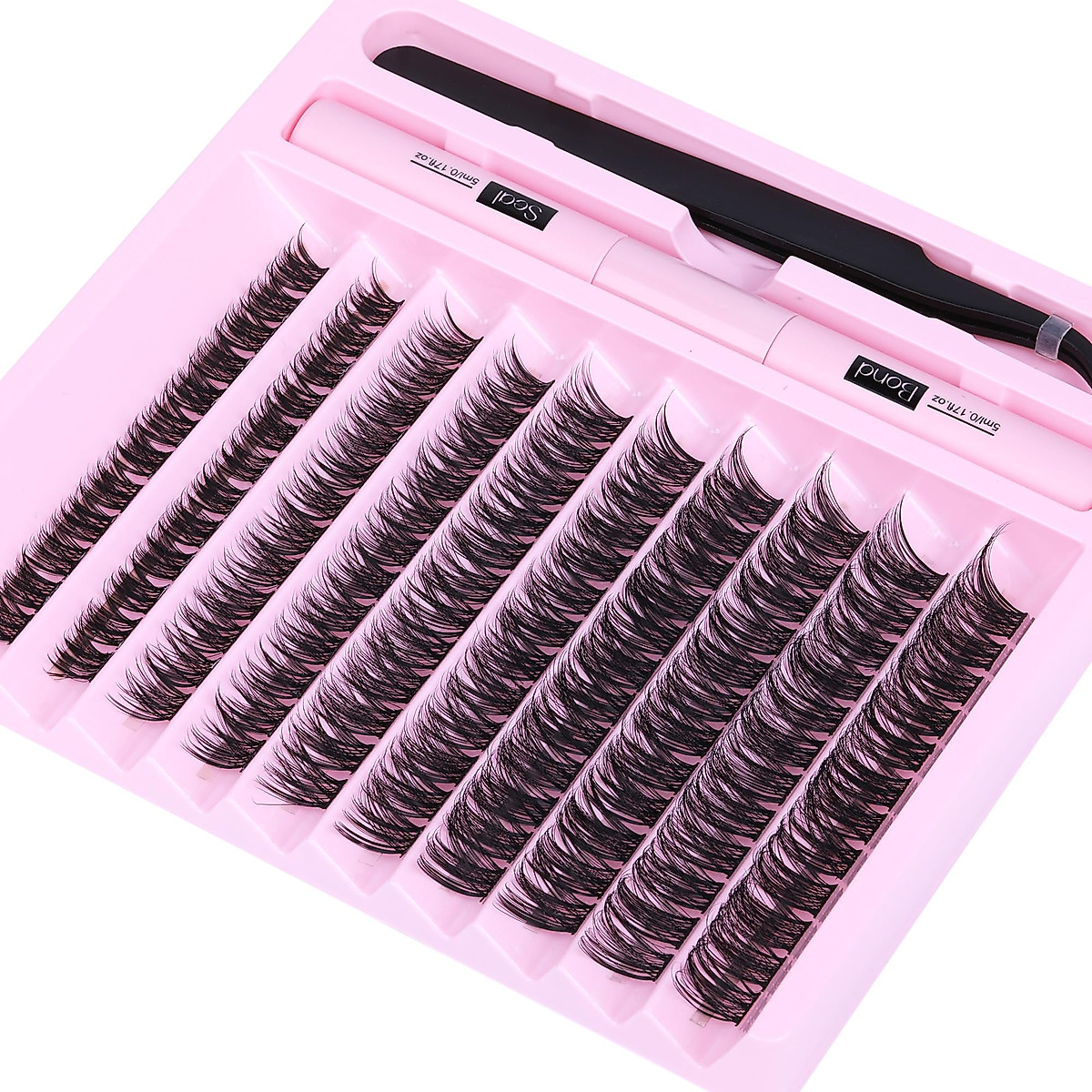 Lash Extension Kit 120 Pcs Lash Clusters DIY Eyelash Extension with Waterproof Lash Bond and Seal and Lash Applicator for Individual Cluster Lashes Extensions Kit by ALPHONSE (8-16MM)