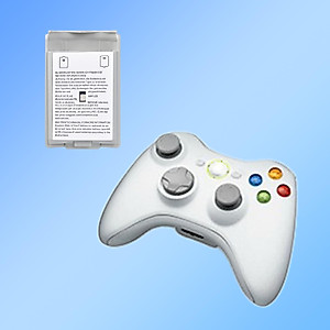 2 Pcs Battery Pack Cover for Xbox360 Wireless Controller, Replacement Battery Pack Cover Shell Case (1×Black, 1×White)