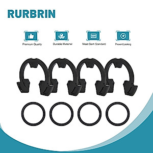 RURBRIN (4+4PCS) 1" Water Softener Clips and O-Rings kit Fit for GE/Kenmore Eco-Pure Eco-Water Sears North Star Softeners, Replace Parts 7337589 and 7170262