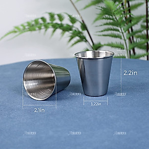 AUEAR, 6 Pack 2 Oz Stainless Steel Shot Glass Espresso Shot Cups Barware Drinking Vessel for Bar Home Restaurant