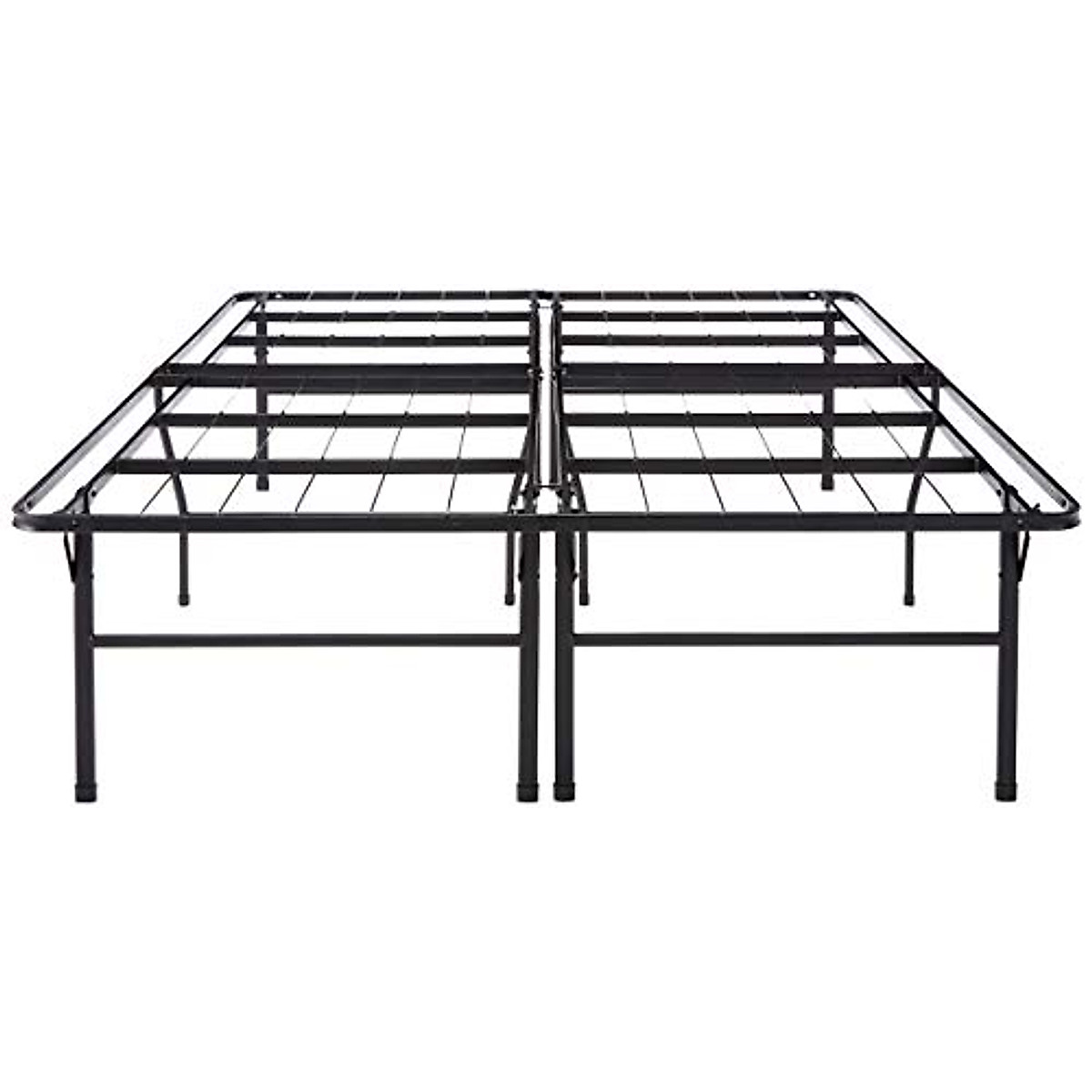 Best Price Mattress 18 Inch Metal Platform Beds w/Heavy Duty Steel Slat Mattress Foundation (No Box Spring Needed), Queen, Black