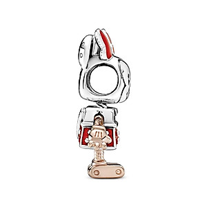 Pandora Disney Minnie robot sterling silver Rose charm with red enamel
