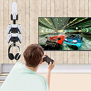 Linkstyle Headset Holder, Controller and Headphone Holder Stand Wall Mount Holder for Xbox ONE, Series X, PS5, PS4, PS3, Switch Gamepad Controller Wall Mount with Screws