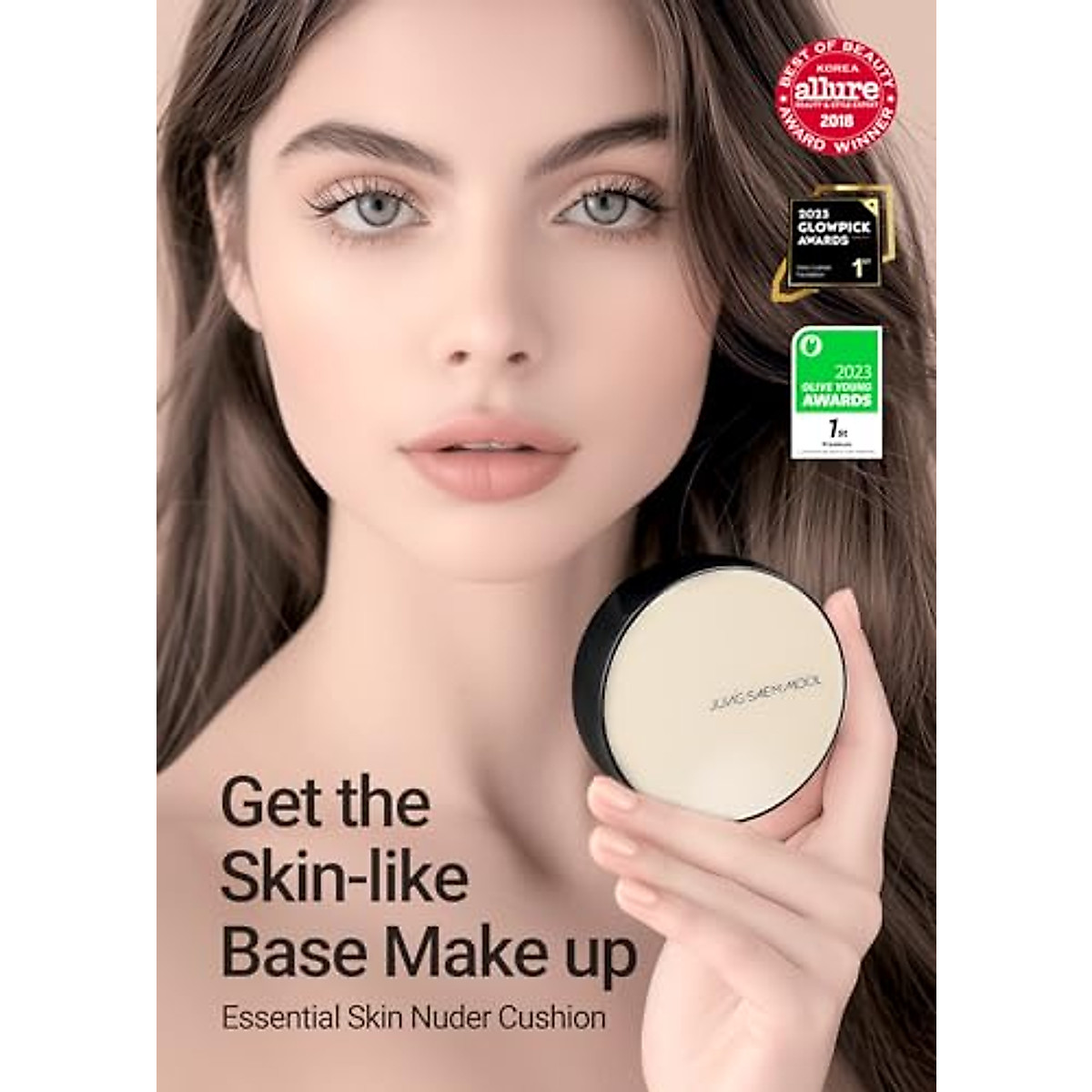 [JUNGSAEMMOOL OFFICIAL] Essential Skin Nuder Cushion (Fair Pink) | Refill Included | Natural Finish | Buildable Coverage | Makeup Artist Brand | Cream Foundation