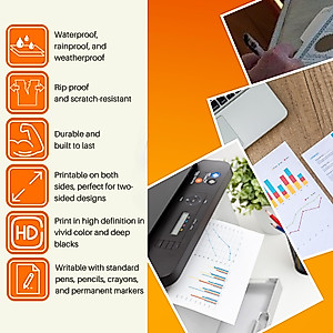 TerraSlate Waterproof Laser Printer Paper – 8 MIL 8.5"x14", 100 Sheets, White – Tear & Smudge Proof, Heavy-Duty for Outdoor Use, Ideal for Printing, Copying & More