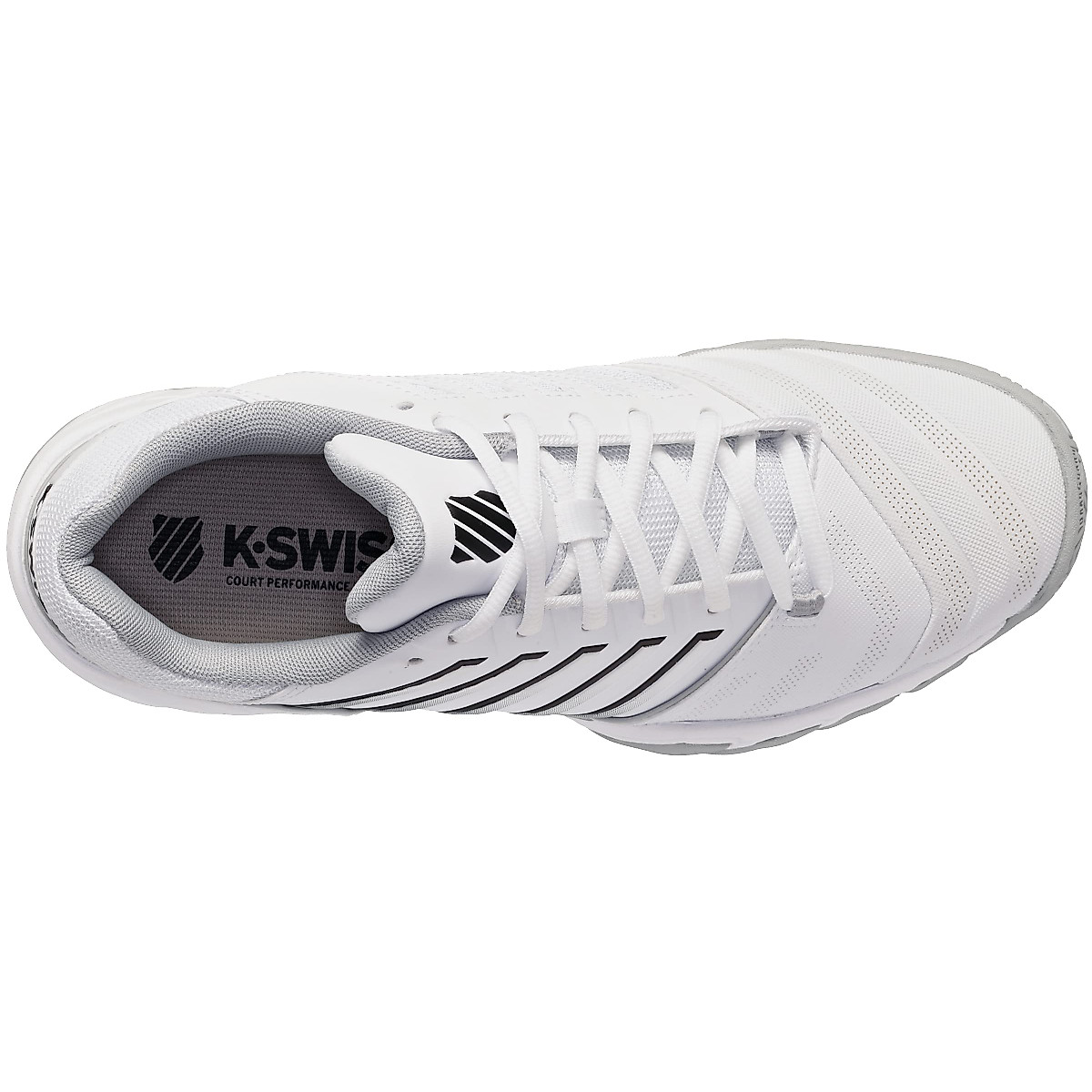 K-Swiss Men's Bigshot Light 4 Tennis Shoe, White/Highrise/Black, 11.5 M
