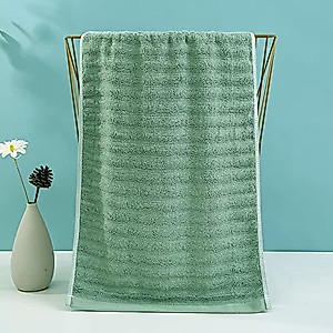 Bamboo Cotton Super Soft Highly Absorbent 4 Pieces Green Towel Set for Bathrome Hand Towel,Salon Towels(4 Piece Green)