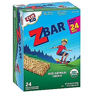 CLIF Kid Zbar - Iced Oatmeal Cookie - Soft Baked Whole Grain Snack Bars - USDA Organic - Non-GMO - Plant-Based - 1.27 oz. (24 Pack)