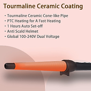 Hair Curling Irons, Duyfioa Professional Ceramic Hair Curling Wand 1-1/2 Inch Instant Heat Hair Curler with LCD 190℉ - 450℉ Temperature Control for All Hair Types Include Glove