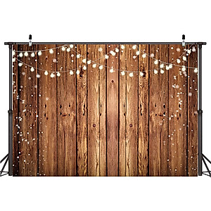 Alltten 10x8FT Brown Wood Backdrops for Photography Vintage Brown Background Thin Vinyl Material Applicable to Baby Shower Banners Photo Booth Studio Props F1