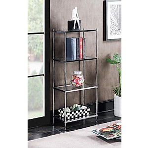 Convenience Concepts Royal Crest 4 Tier Tower, Chrome / Glass