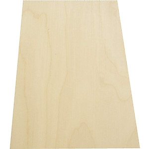 3 mm 1/8"x 8"x 12" Premium Baltic Birch Plywood with B/BB Grade Veneer 6 Flat Sheets for DIY Crafts and Arts, CNC Cutting, Wood Burning and Laser Projects