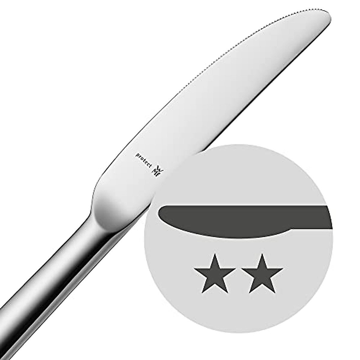 WMF Kineo Stainless Steel Cutlery Set for 6 People, 30 Pieces, Monobloc Knife, Polished Cromargan Cromargan Protect, Scratch-Resistant, Dishwasher Safe