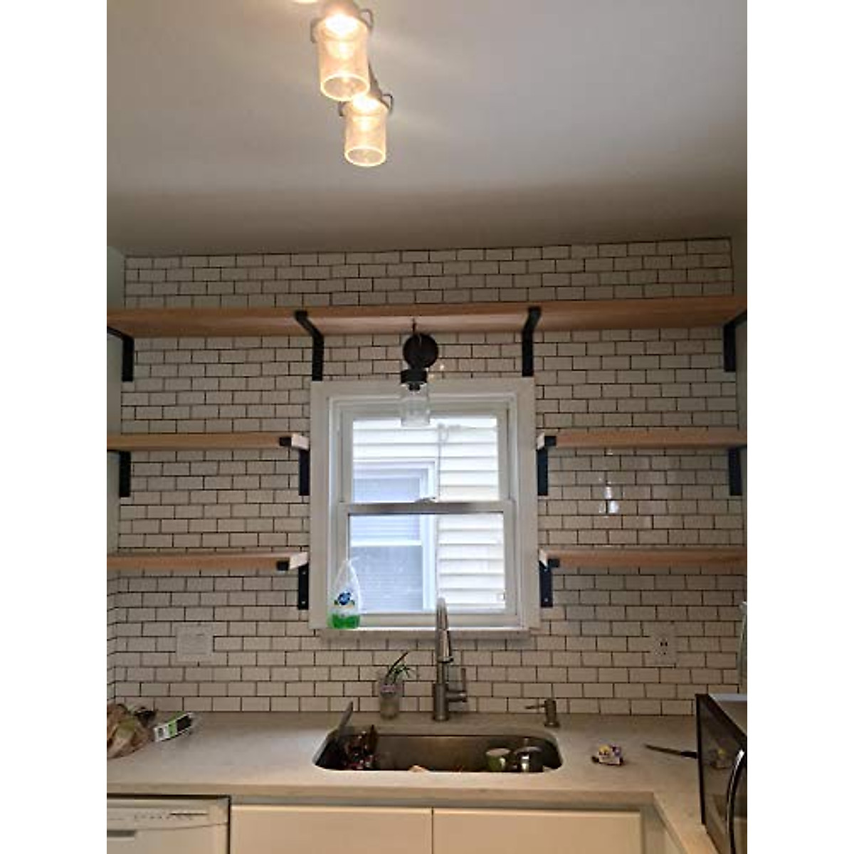 Shelf Brackets12 Inch Lip Brackets for Shelves, Industrial Forged Steel Floating Shelf Bracket, Handcrafted Forged Heavy Duty Rustic Black Shelf Brackets, Raw Metal/Steel Floating Shelf 6 Pack（11.25“）