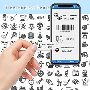 IGERESS Label Maker Machine Bluetooth Tape Label Mini Printer for iOS and Android to Use for Clothing, Cosmetic, Barcode and More USB Rechargeable