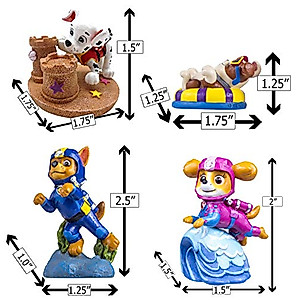 Penn-Plax Paw Patrol Aquarium Ornament Bundle – Includes Chase, Marshall, Rubble, and Skye – 4 Pieces – Mini