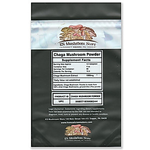 KS Mushroom Store Lions Mane Chaga Powder for Cooking, Sauce, Soup, Mushroom Coffee and Tea - Non-GMO, Vegan, Dairy Free, 4oz, 113g