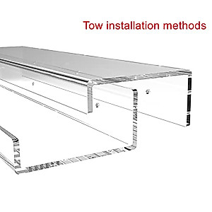 HEBANG 2 Pieces Fitted with Transparent Acrylic Floating Wall Rack 40 cm, Bathroom Supplies Display Rack, Perfect for Room, 15.74*3.93*1.96 (HB-02)