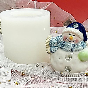 Home Interior Ornament Silicone Rubber Christmas Snowman Candle Mould Delicate Baby Props Photography Gifts for Girls