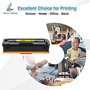 TRUE IMAGE Compatible Toner Cartridge Replacement for HP 202X CF500X CF500A 202A Color Pro MFP M281fdw M281cdw M254dw M281fdn 281fdw M254 M281 Toner Printer (Black Cyan Yellow Magenta, 4-Pack)