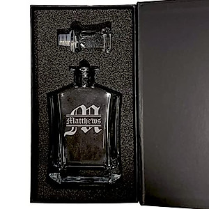 Personalized Whiskey Decanter, Custom Engraved Liquor Decanter - 23 Oz