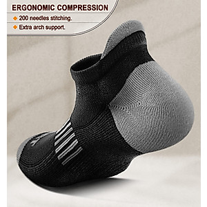 BULLIANT Socks For Women 6Pairs, Womens Athletic Running Ankle Socks No Show With Full Cushioned Sole