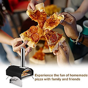 Kevirice Portable Outdoor Wood-Fired Pizza Oven, Stainless Steel Pizza Maker with 13"Pizza Stone & Peel for Outdoor Cooking