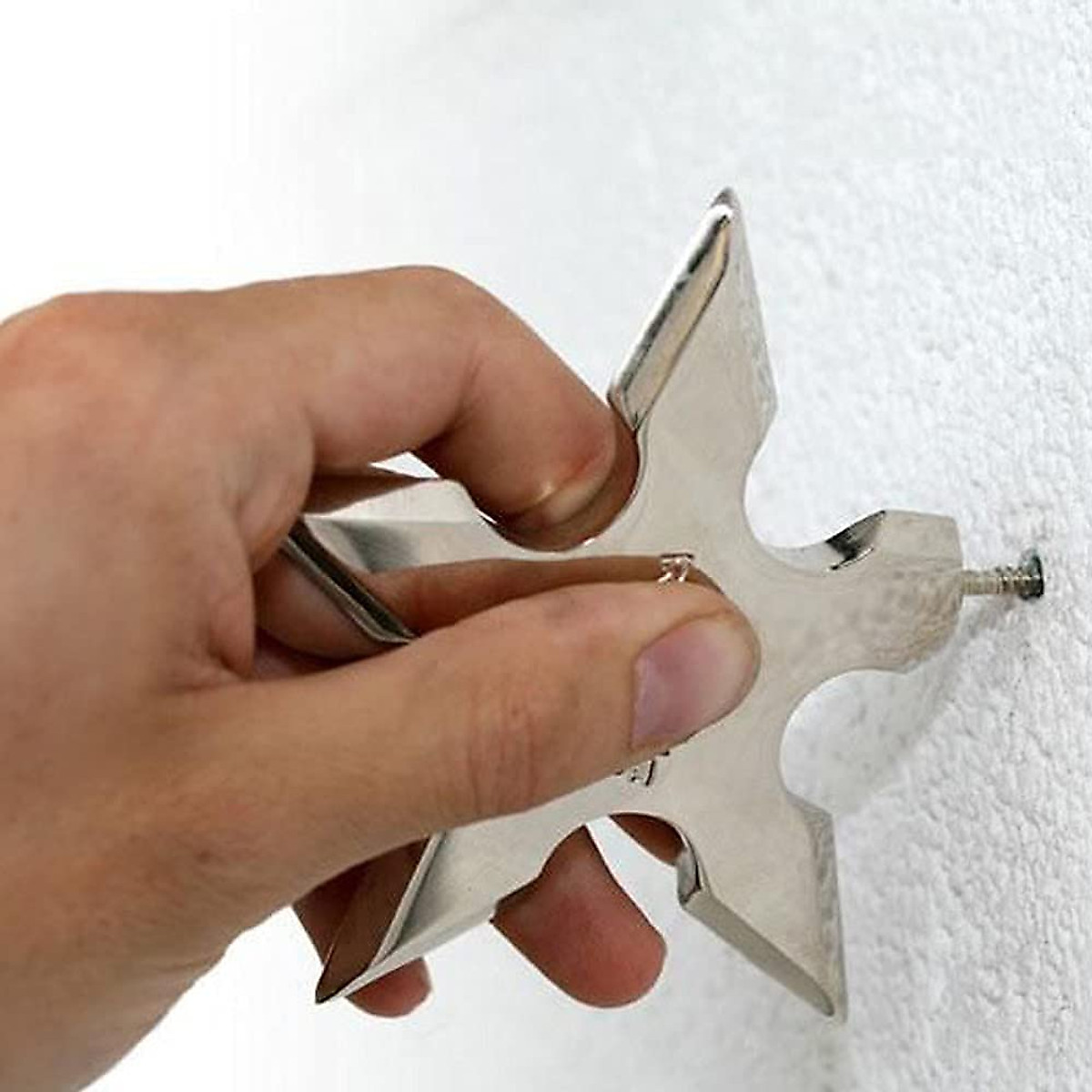 PRATIQUE Ninja Coat Hooks 2 Pack, Darts Star Wall Mounted Hooks, Stainless Steel Clothes Hats Hanger Holder (Steel Ninja)