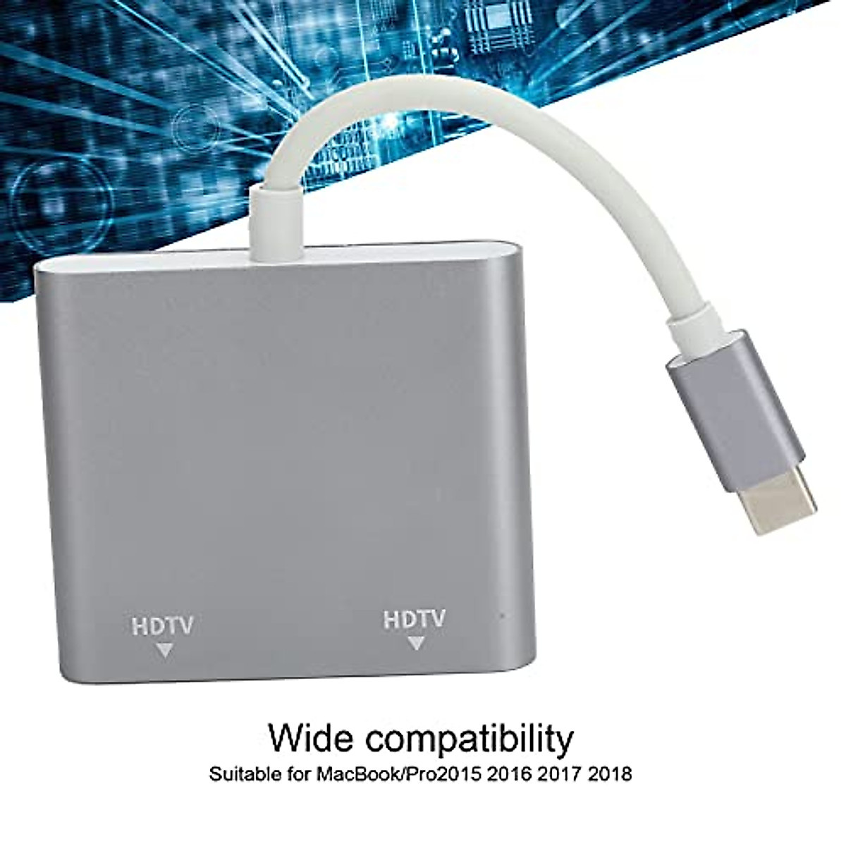 2 in 1 USB C Hub, Type C to HDMI Adapter Video Converter Docking Stations for Laptop Plug and Play