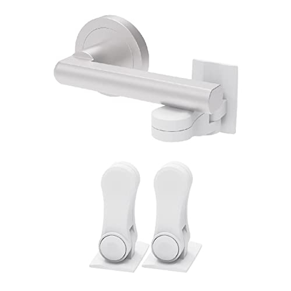 Inaya Child Proof Door Lever Lock - Door Handle Lock - 3M Adhesive - Minimalist Design - No Drilling Child Safety Door Handle Locks (2 Pack)